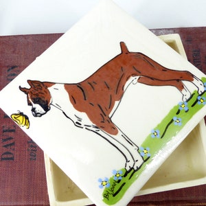 Rare Boxer Dog Breed Glazed Ceramic Trinket Jewelry Box With - Etsy