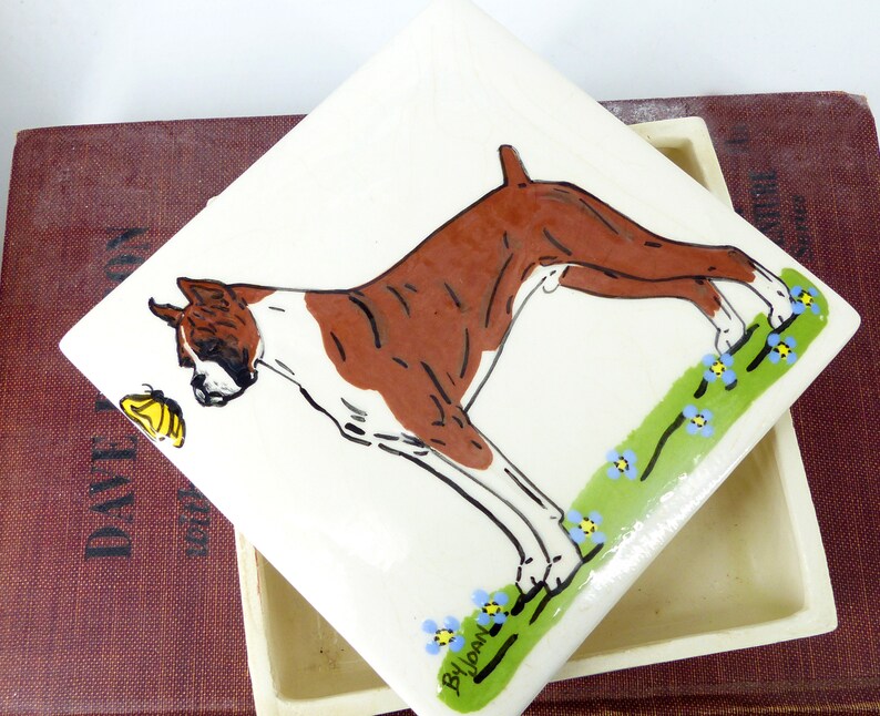 Rare Boxer Dog Breed Glazed Ceramic Trinket Jewelry Box With - Etsy