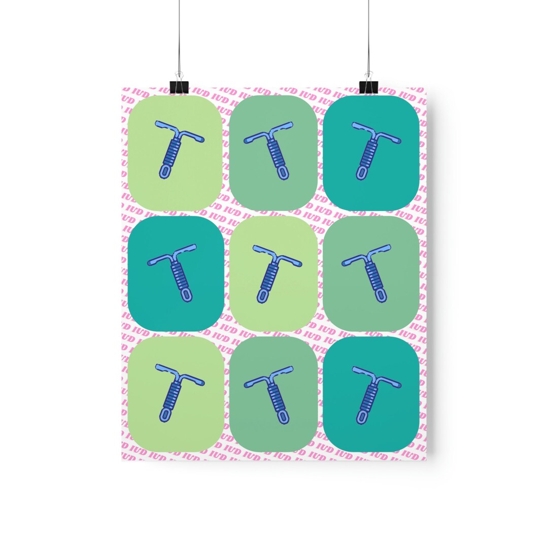 IUD Birth Control Poster Colorful Wall Art Eclectic Funky Feminist ...