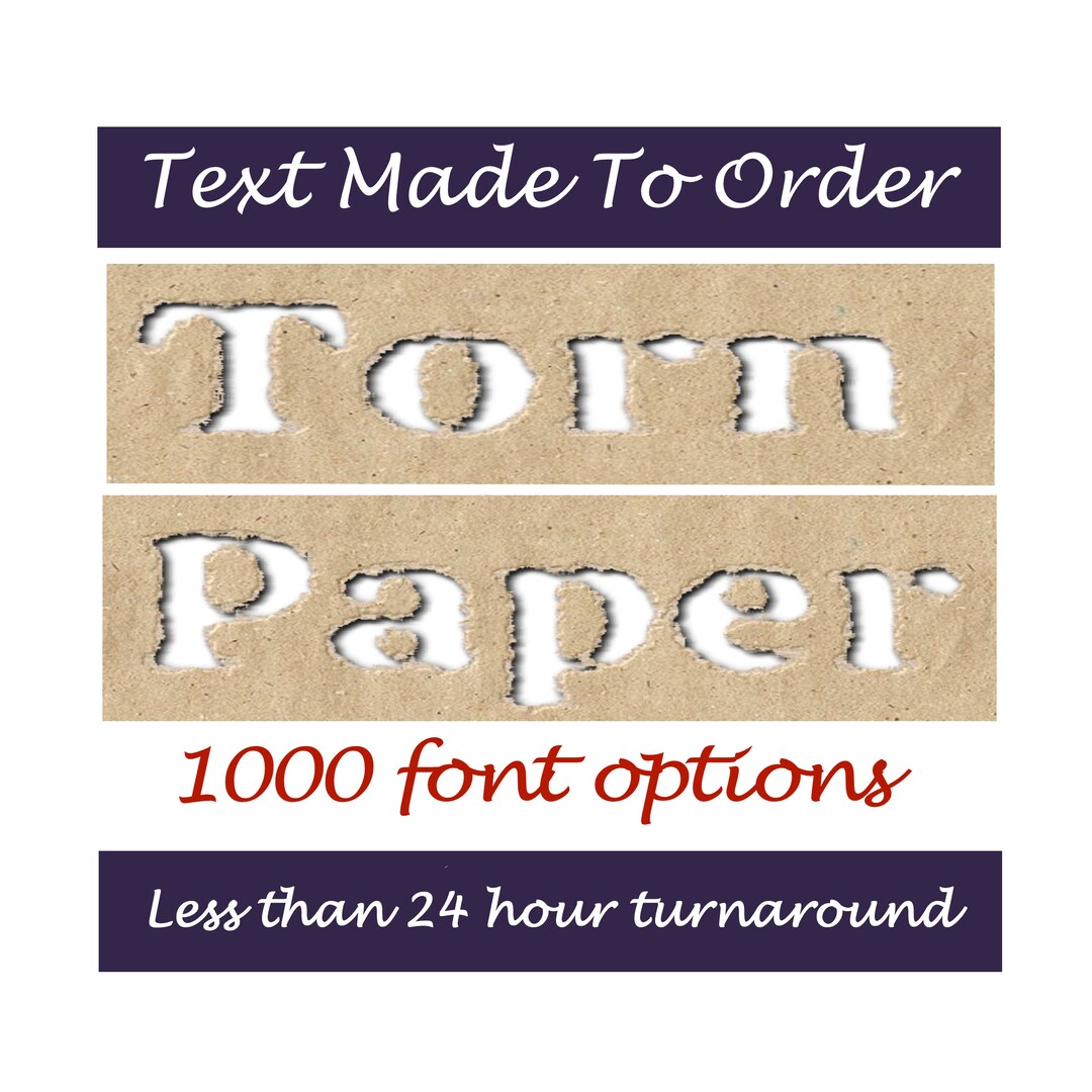Text Effect Torn Paper, Your Text to Torn Paper, Text Effects, Custom ...