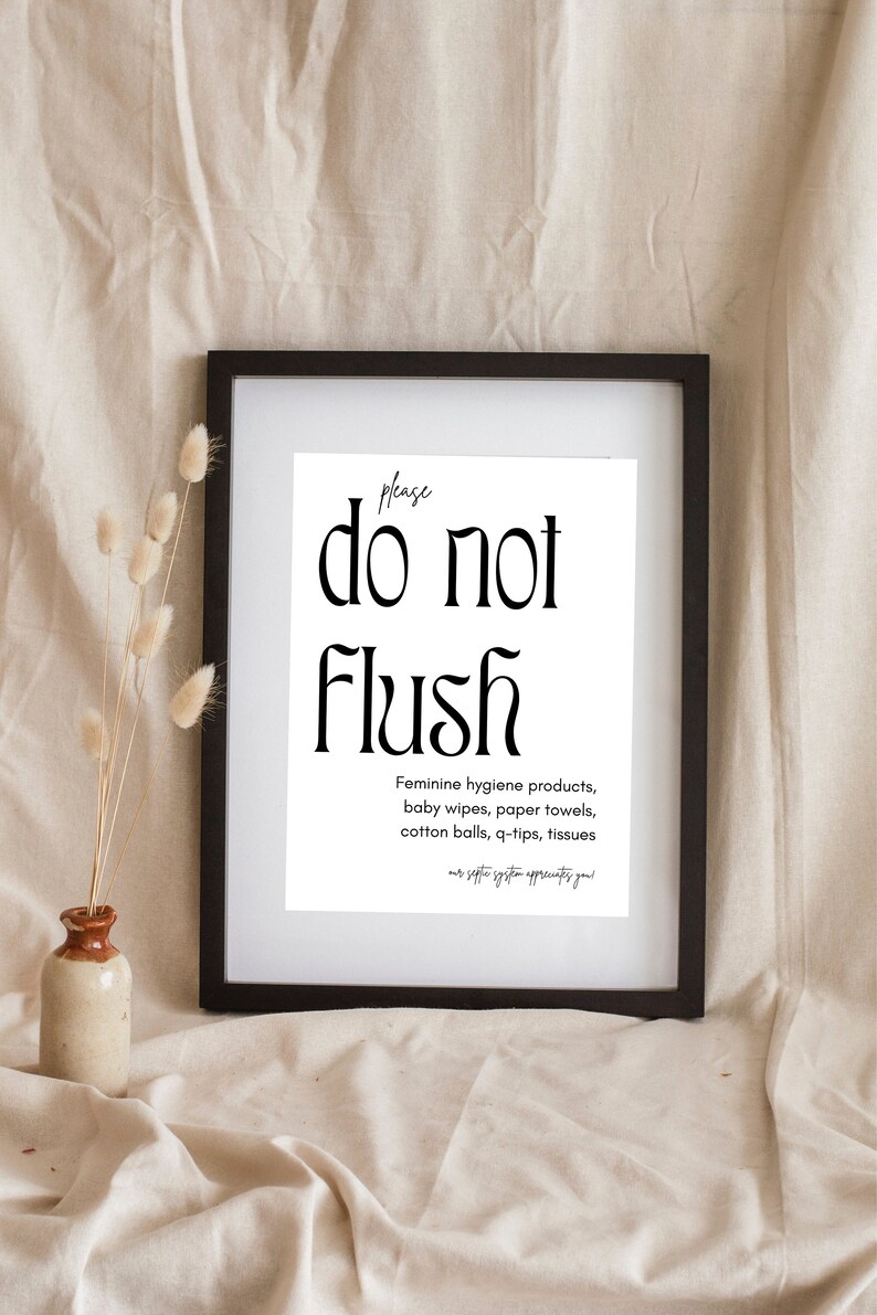 Do Not Flush Sign for Septic Systems or Sensitive Plumbing! Cute ...