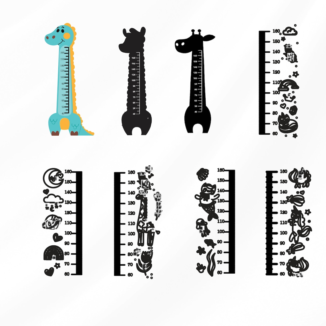 Growth Chart Bundle, Growth Ruler Clipart for Cricut, Growth Chart ...