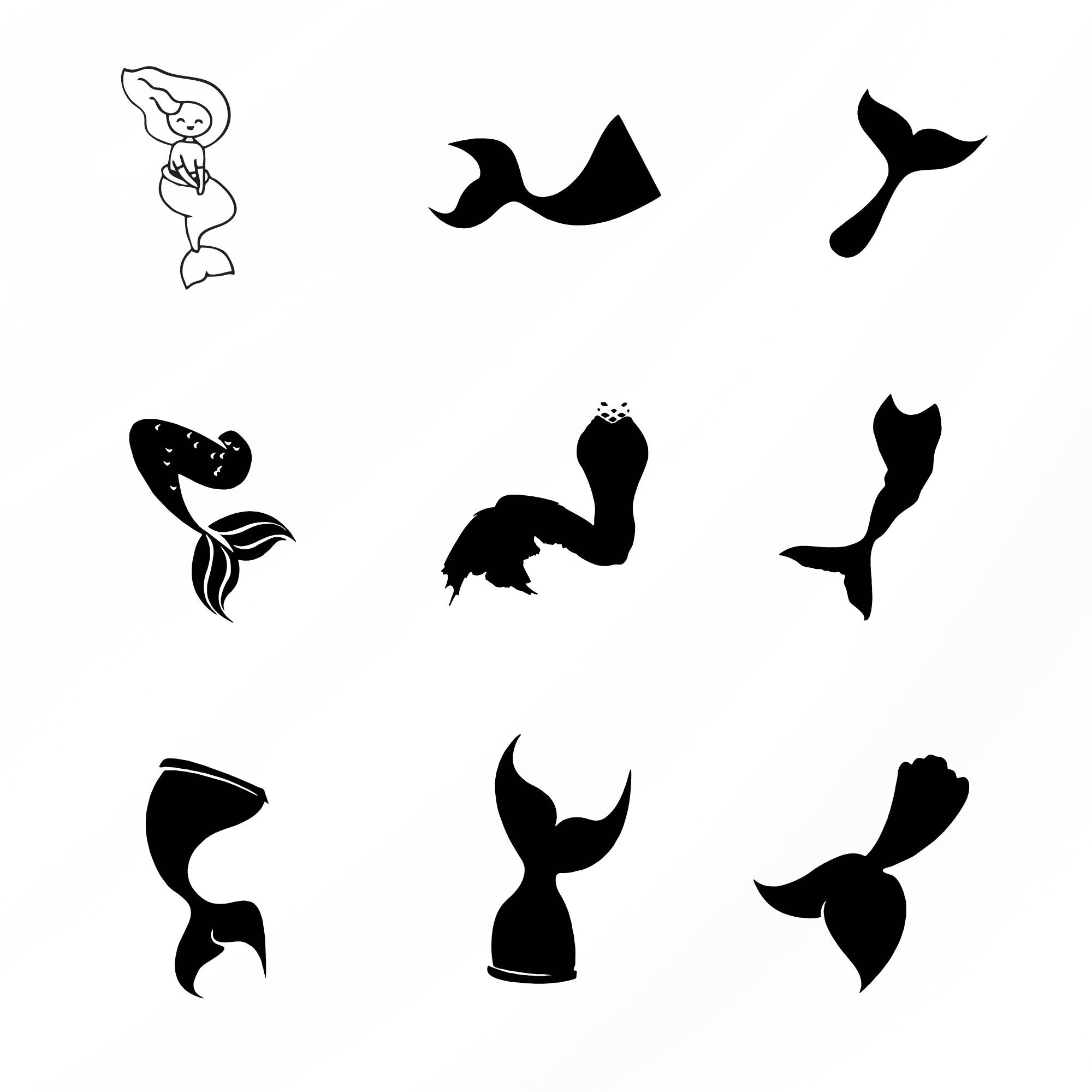 Mermaid Svg Bundle, Mermaid Clipart for Cricut, Cute Mermaid Vector ...