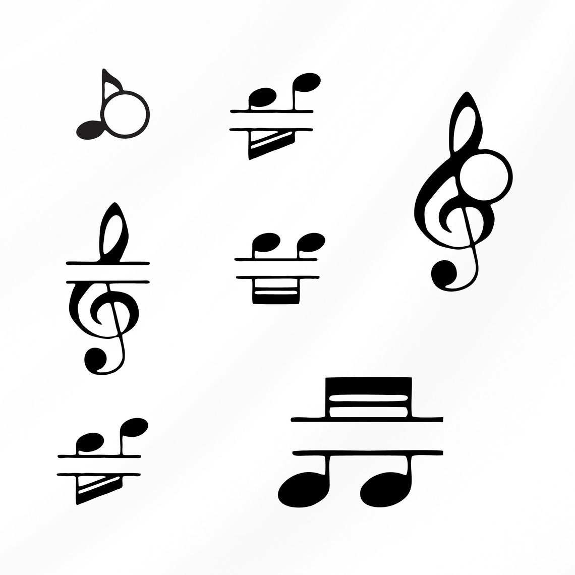Music Notes Svg Bundle, Music Notes Clipart for Cricut, Music Note ...