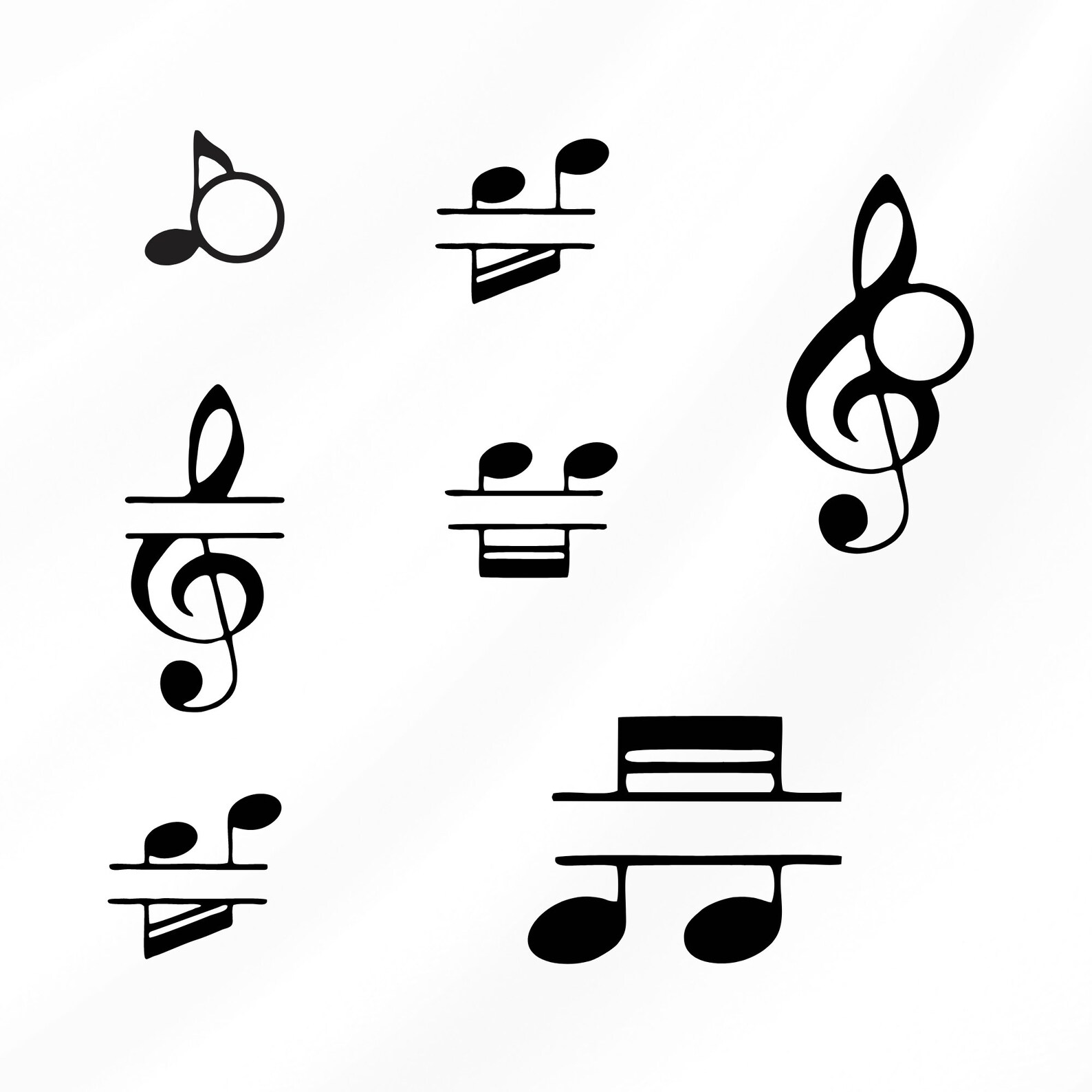 Music Notes Svg Bundle, Music Notes Clipart for Cricut, Music Note ...