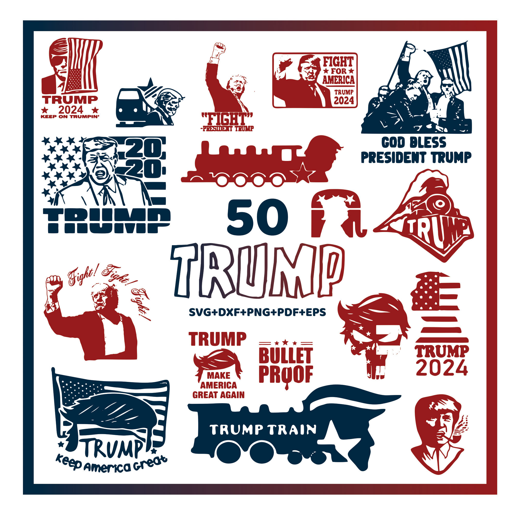 Donald Trump Svg Bundle, Trump Clipart for Cricut, Trump Svg, Trump ...