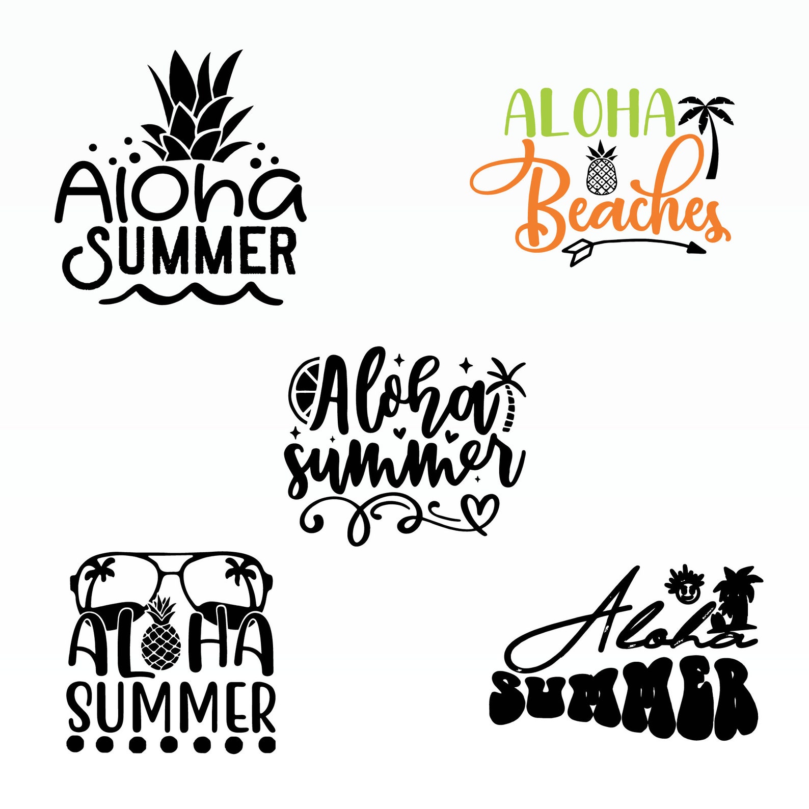 Aloha Svg Bundle, Aloha Clipart for Cricut, Aloha Beaches Silhouette ...