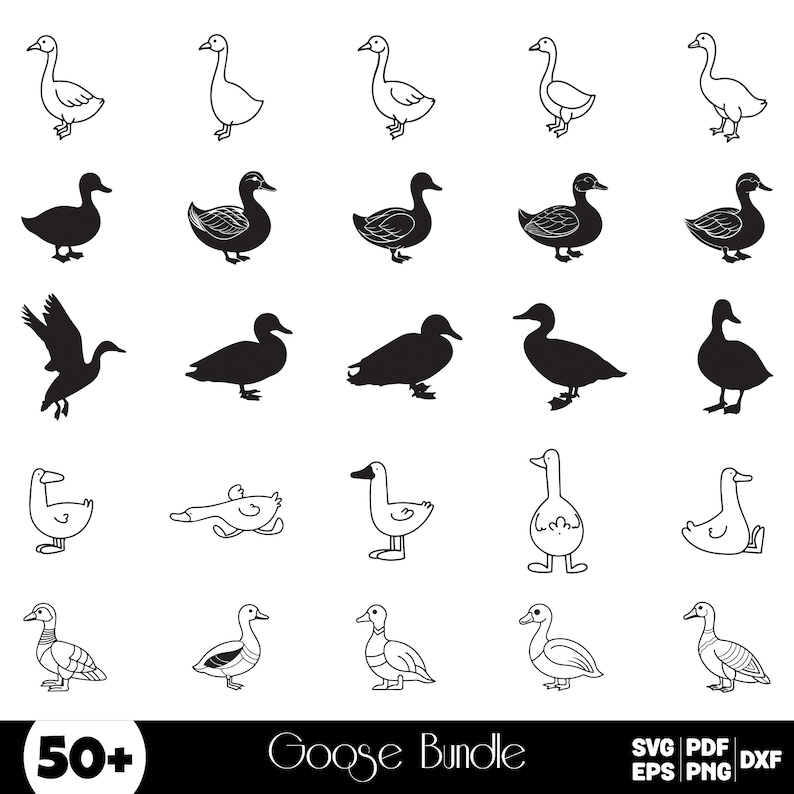 Goose Svg Bundle, Goose Clipart for Cricut, Goose Vector, Goose Decal ...