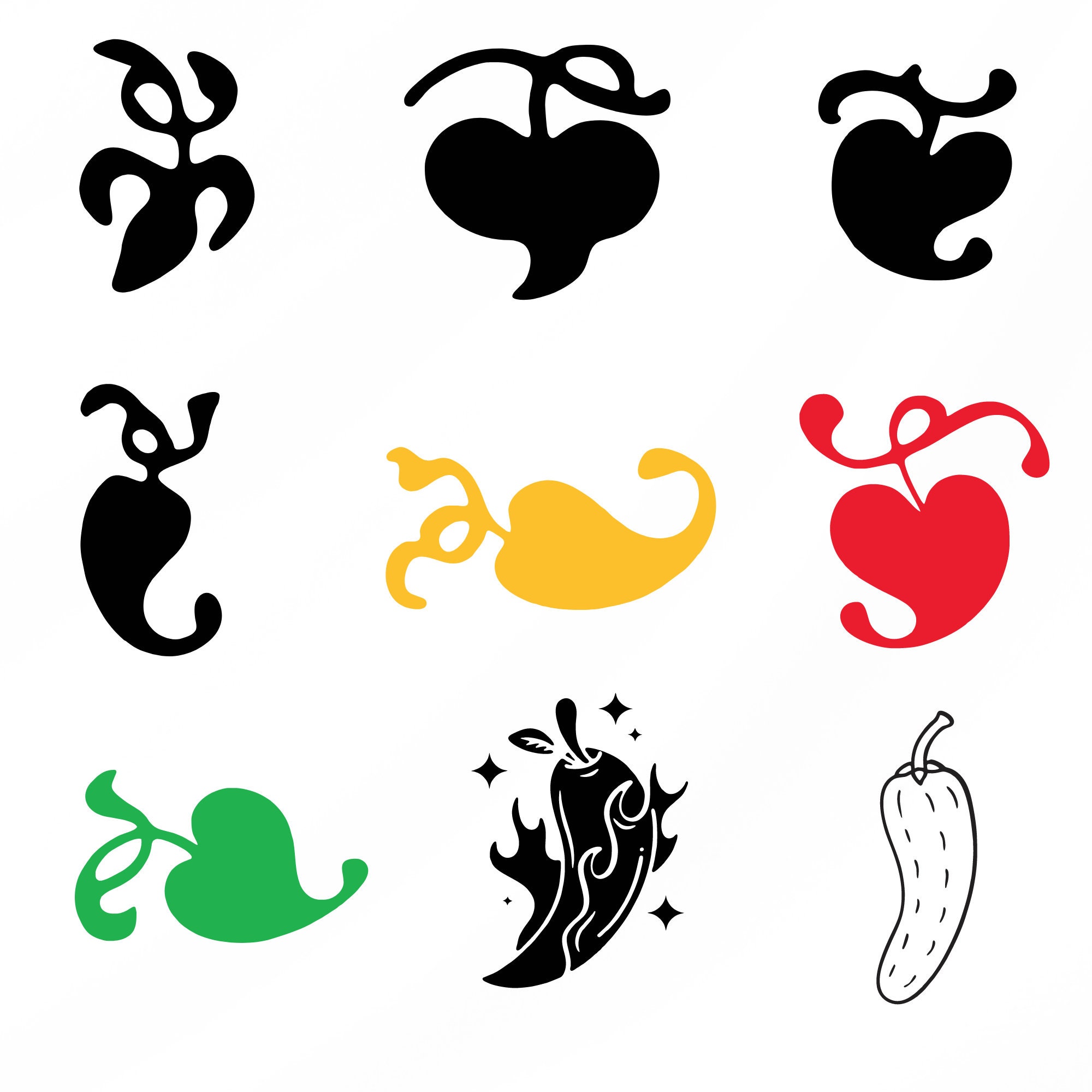 Chili Paper Svg Bundle, Chili Clipart for Cricut, Red Chili Vector ...