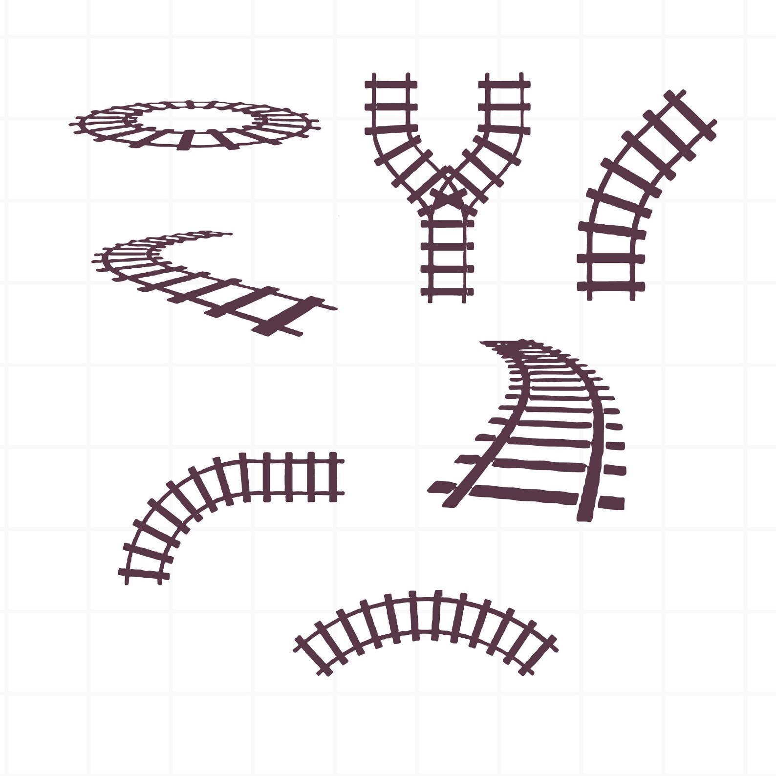 Train Track Svg Bundle, Train Track Clipart for Cricut, Train Track Cut ...