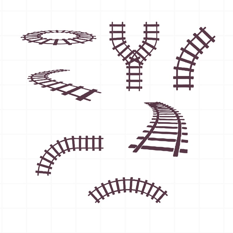 Train Track Svg Bundle, Train Track Clipart for Cricut, Train Track Cut ...