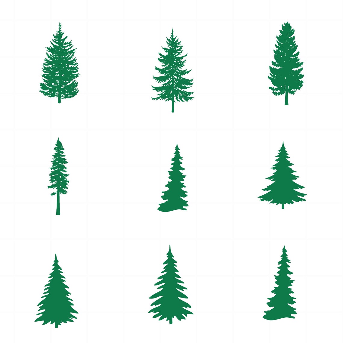 Evergreen Trees Svg Bundle, Pine Tree Clipart for Cricut, Evergreen ...