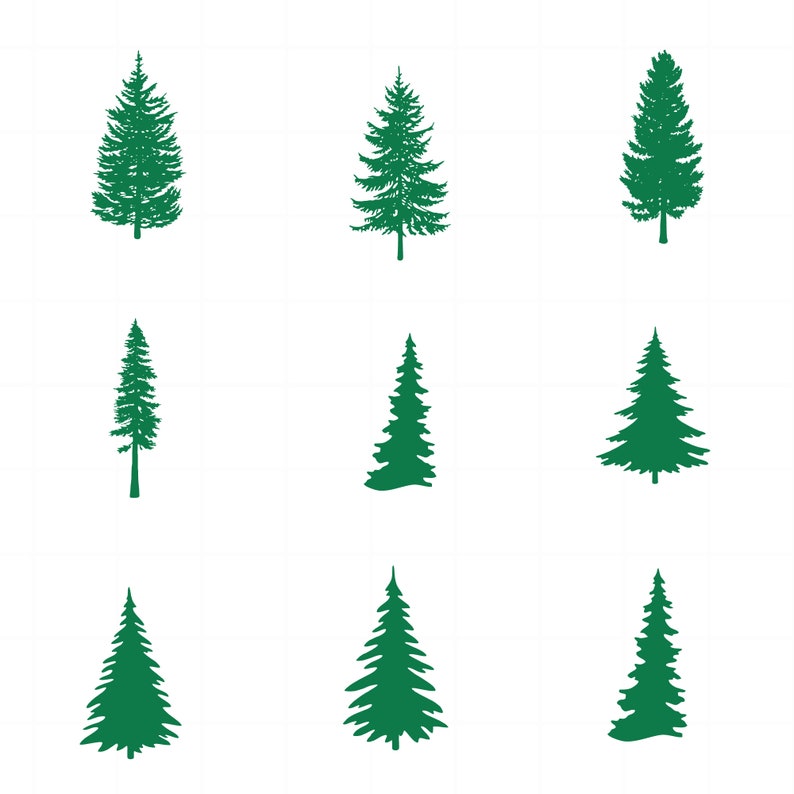 Evergreen Trees Svg Bundle, Pine Tree Clipart for Cricut, Evergreen ...