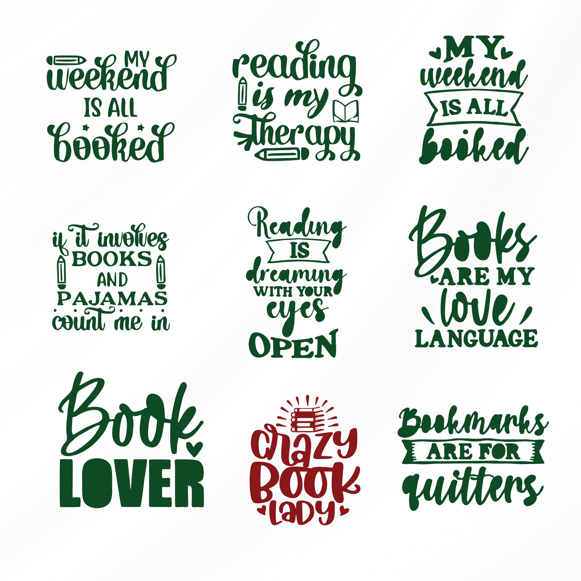 Reading Svg Bundle, Reading Books Clipart for Cricut, Reading ...