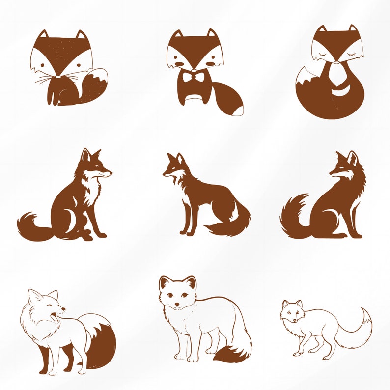 Little Fox Svg Bundle, Little Fox Clipart for Cricut, Forest Animal ...