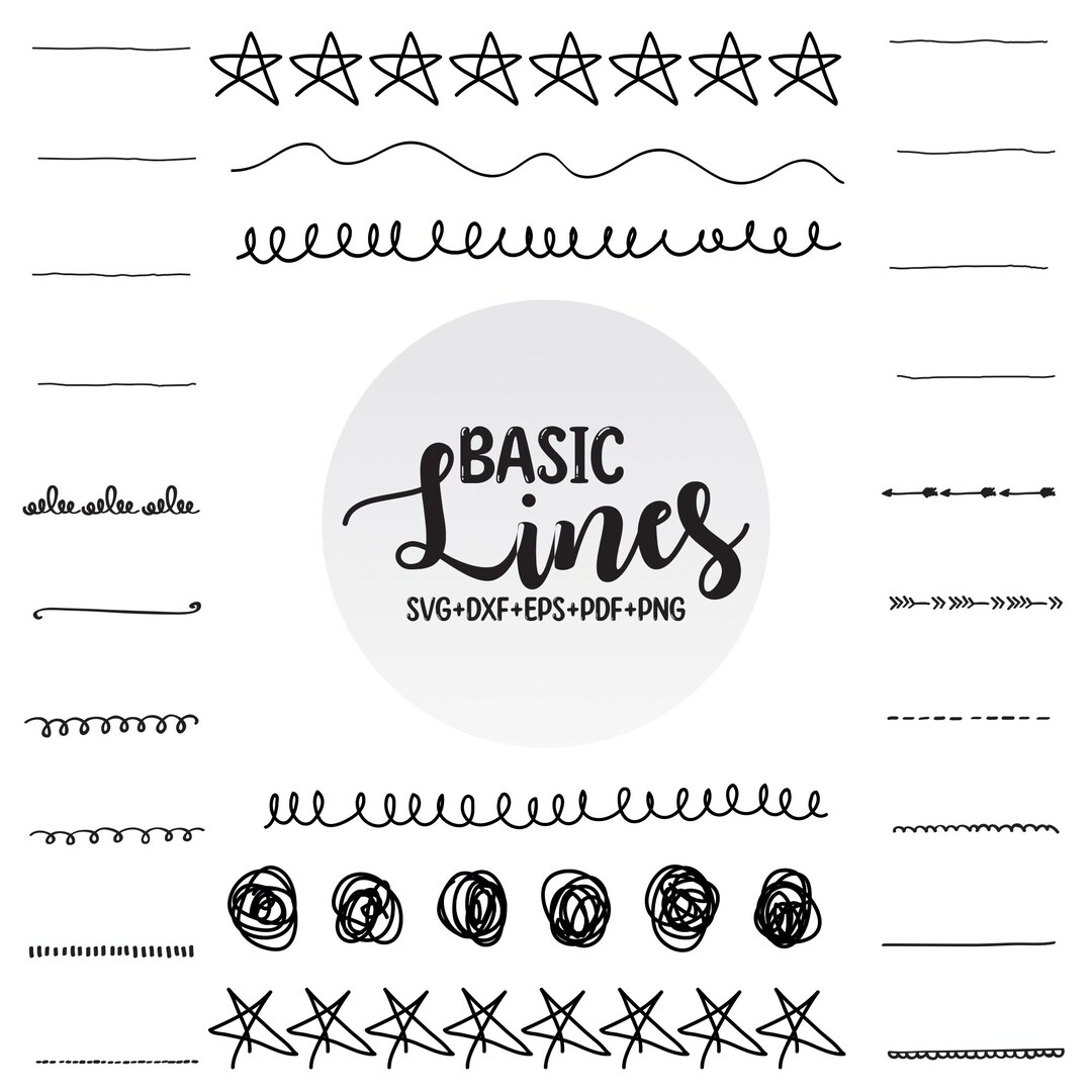 Line Svg Bundle, Basic Line Clipart for Cricut, Dotted Line Silhouette ...