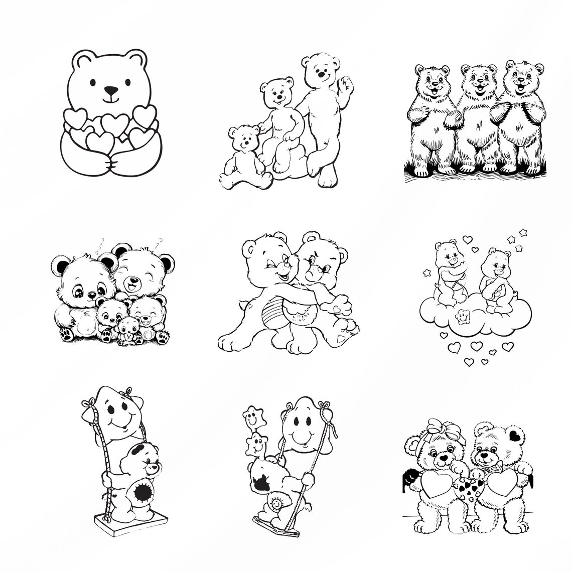 Bear Family Svg Bundle, Bear Family Clipart for Cricut, Cute Bear ...
