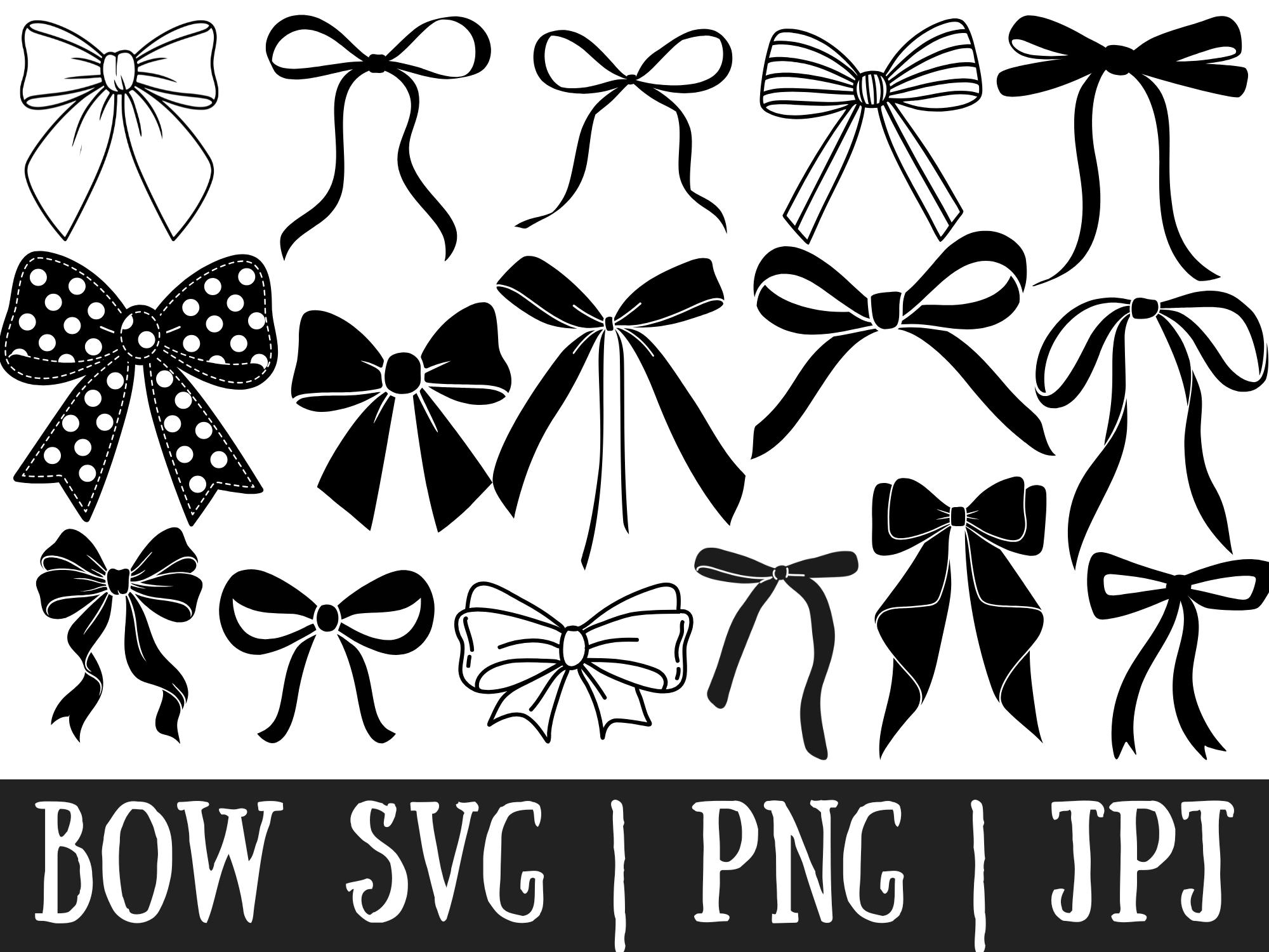 Black Bow Svg Bundle, Ribbon Bow Svg, Coquette Bow Svg, Bow Tie Svg ...
