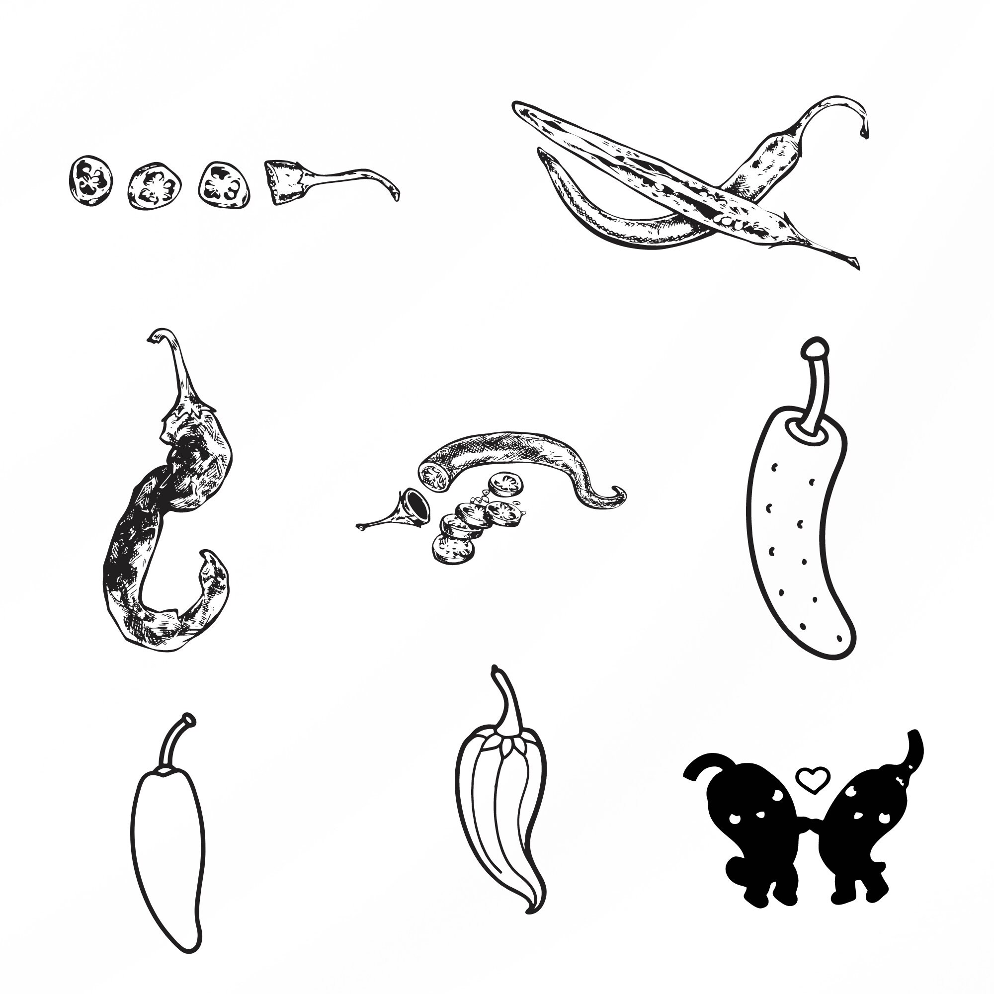 Chili Paper Svg Bundle, Chili Clipart for Cricut, Red Chili Vector ...