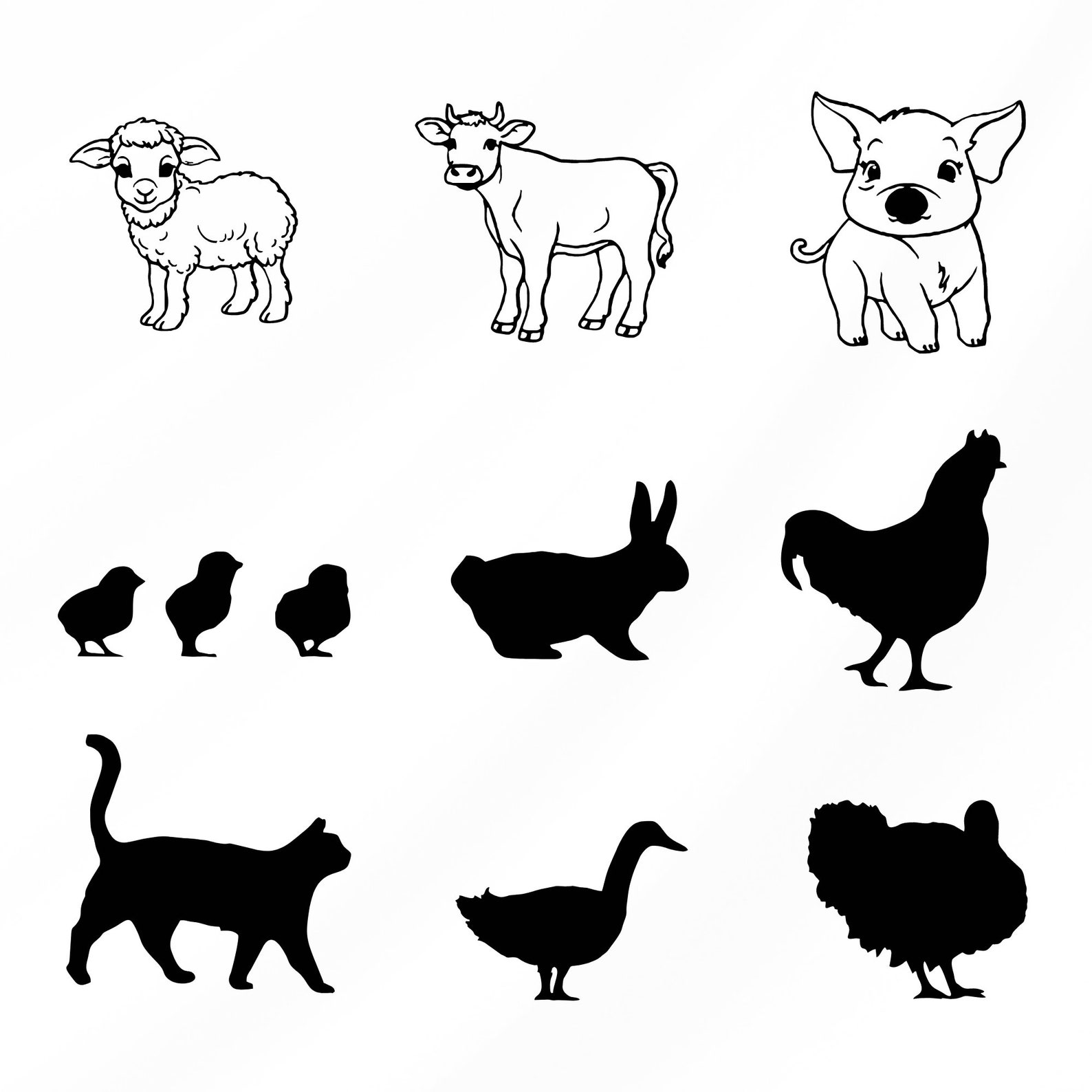 Animals Svg Bundle, Farm Animals Clipart for Cricut, Farm Animals ...