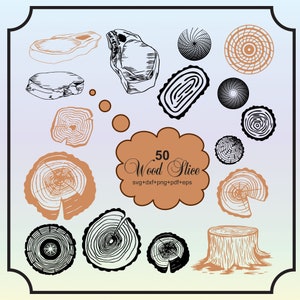 Wood Slice Svg Bundle, Wood Slice Clipart for Cricut, Lumber Cut Files ...