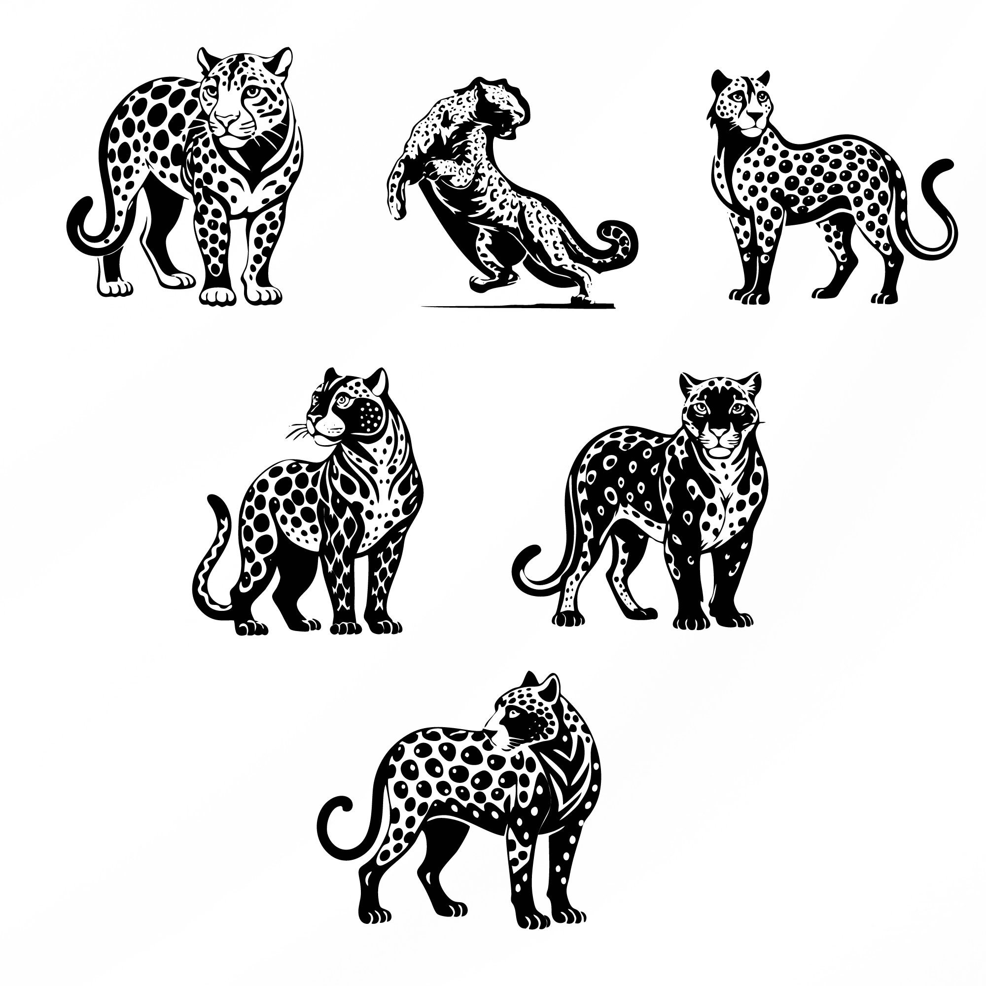 Jaguar Svg Bundle, Jaguar Clipart for Cricut, Wild Animal Vector ...