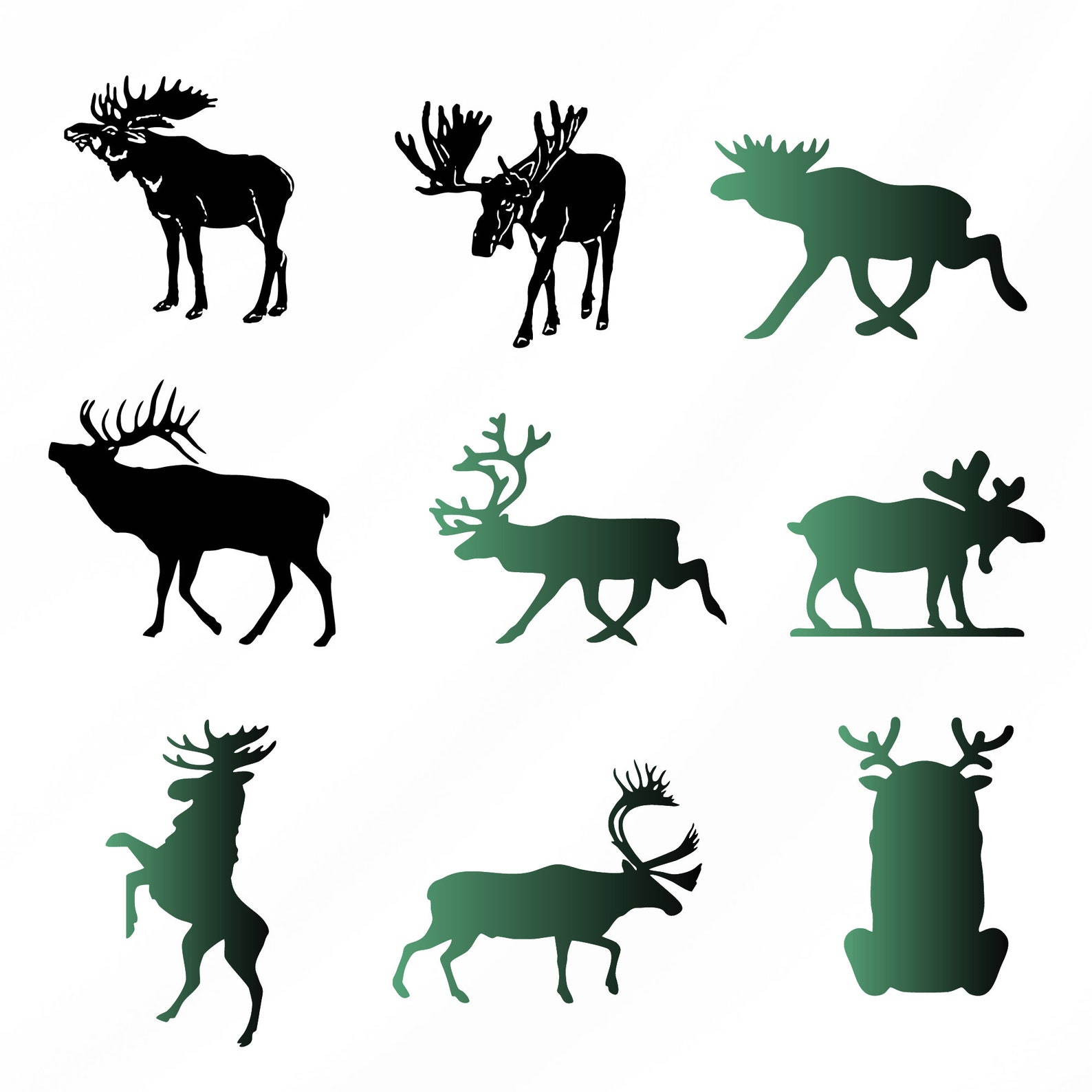 Moose Svg Bundle, Moose Head Clipart for Cricut, Forest Animal ...