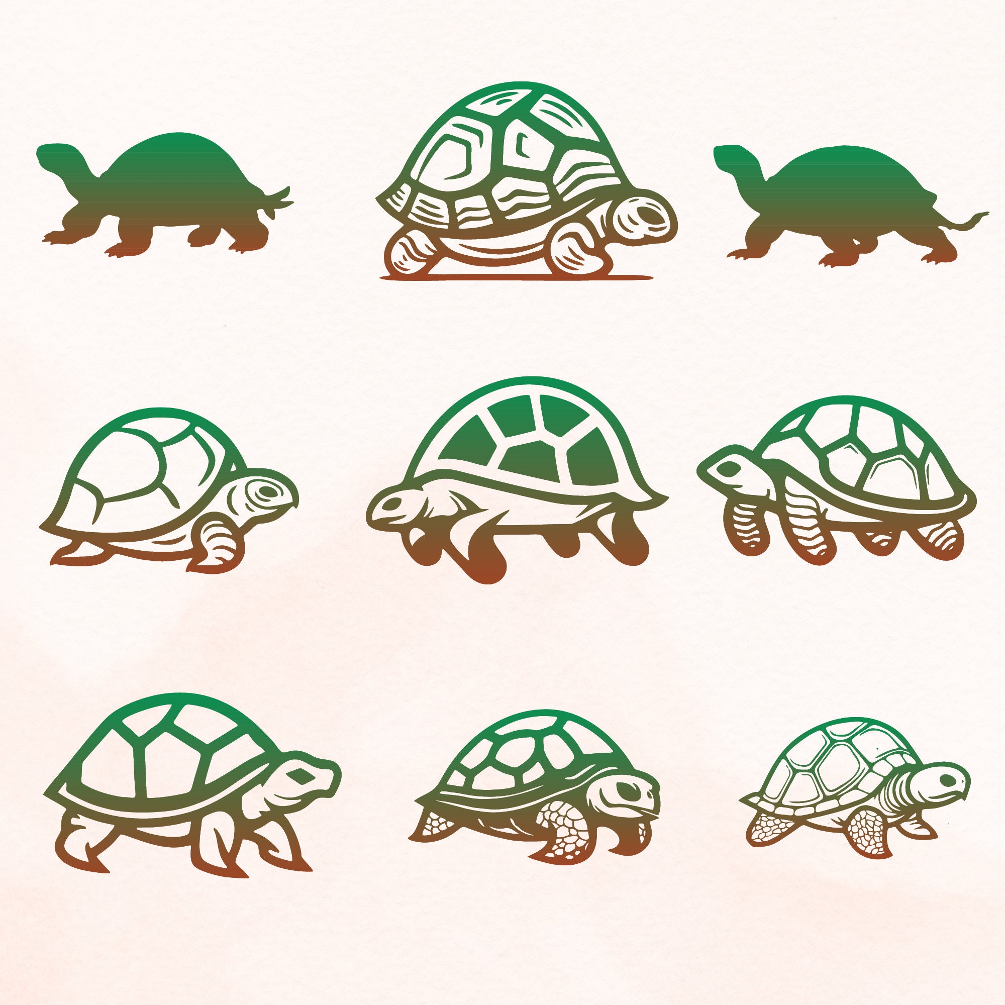 Turtle Svg Bundle, Sea Turtle Clipart for Cricut, Tortoise Silhouette ...