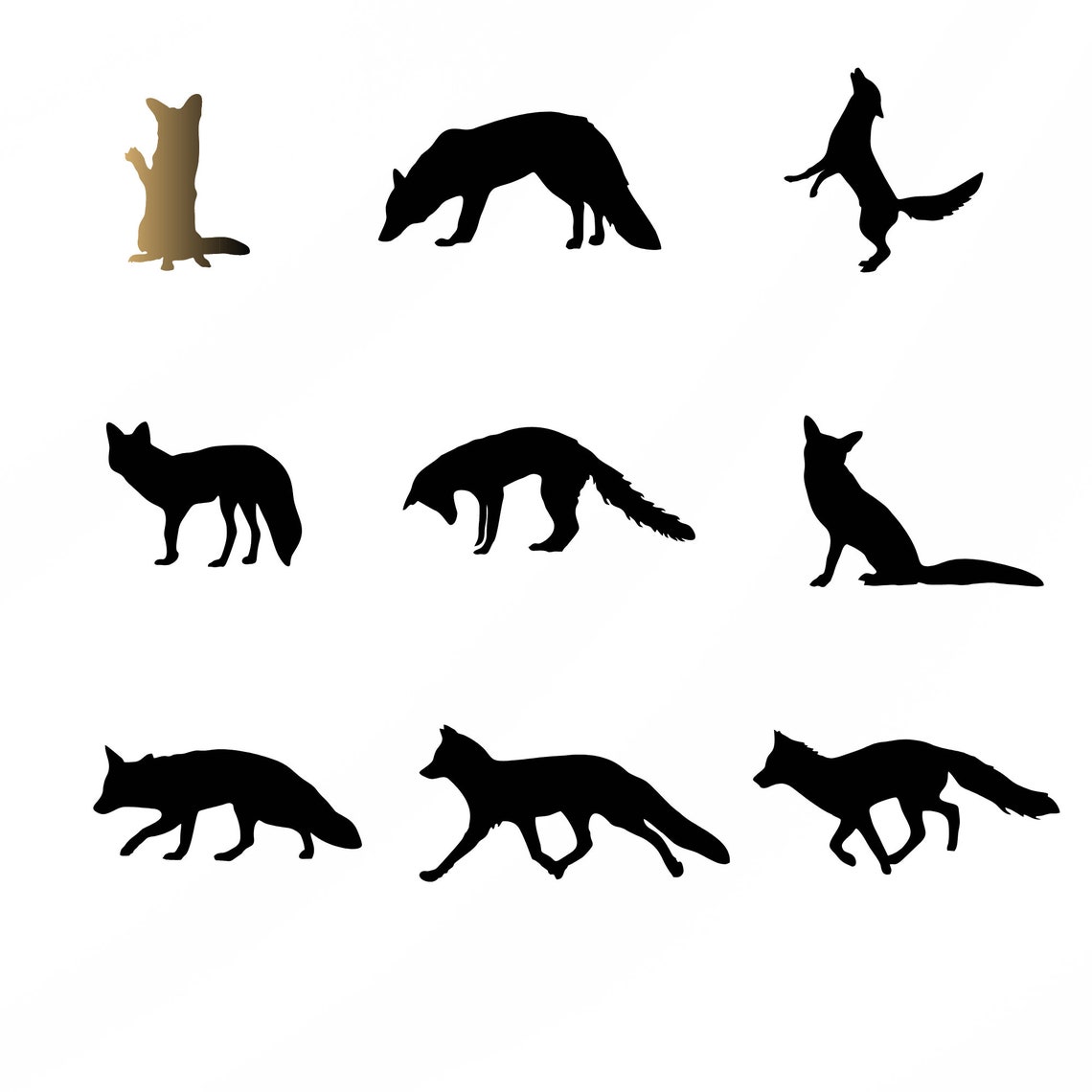 Fox Svg Bundle, Fox Clipart for Cricut, Wild Animal Silhouette, Clever ...