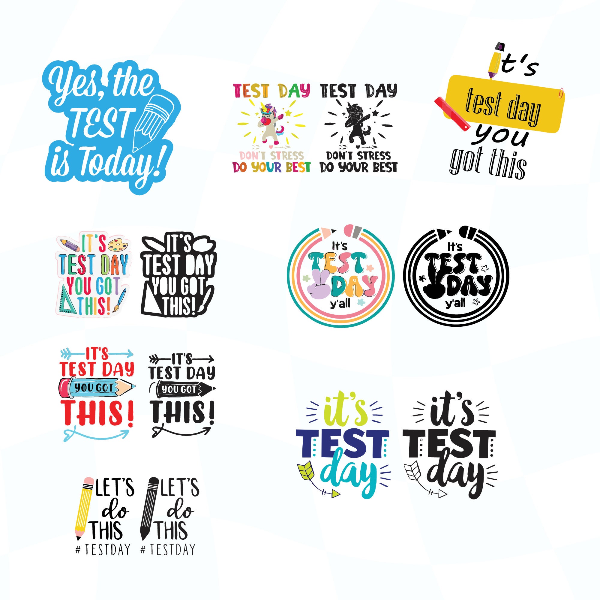 Testing Svg Bundle, Test Day Clipart for Cricut, Exam Days Svg, Testing ...
