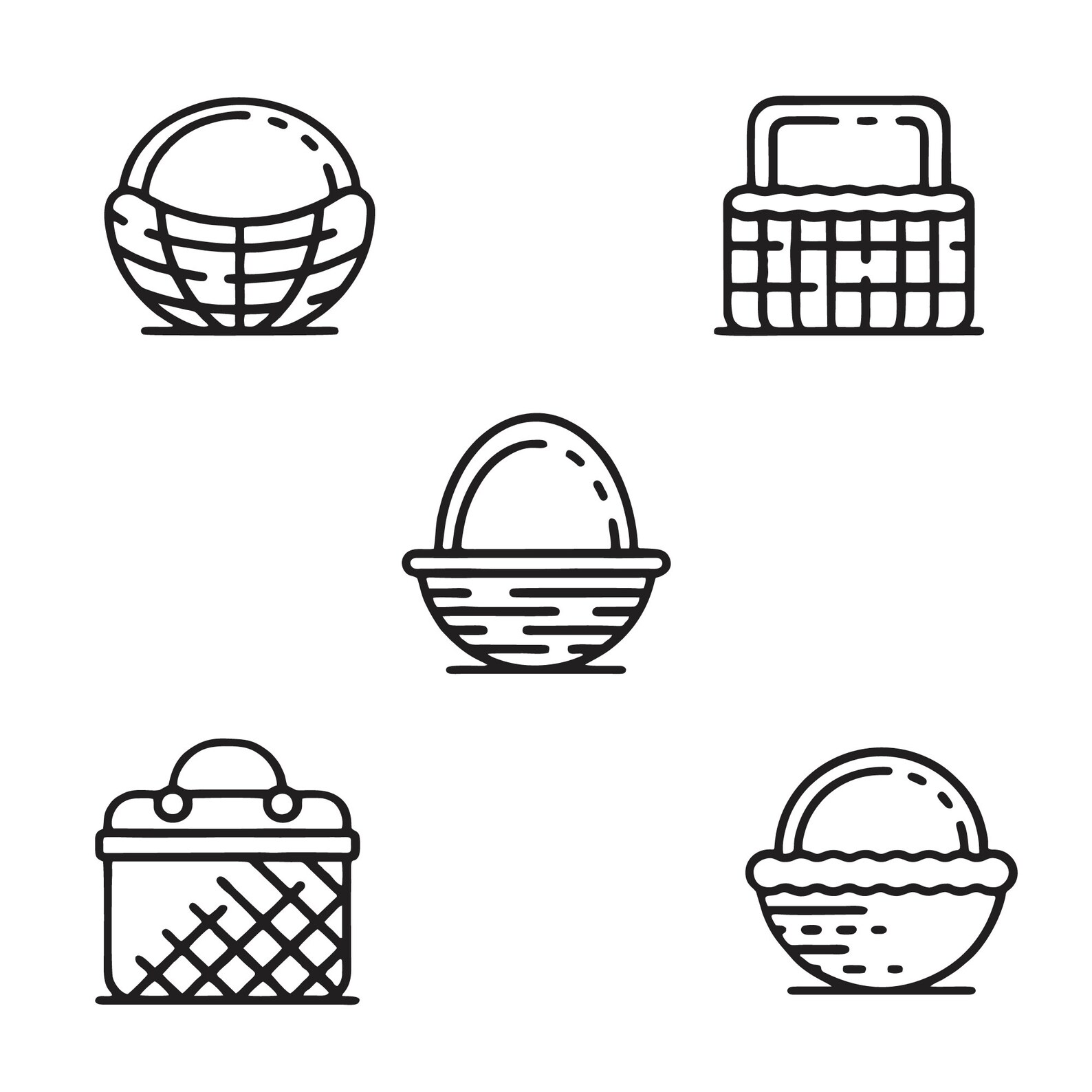 Basket Svg Bundle, Basket Clipart for Cricut, Basket Silhouette, Wicker ...