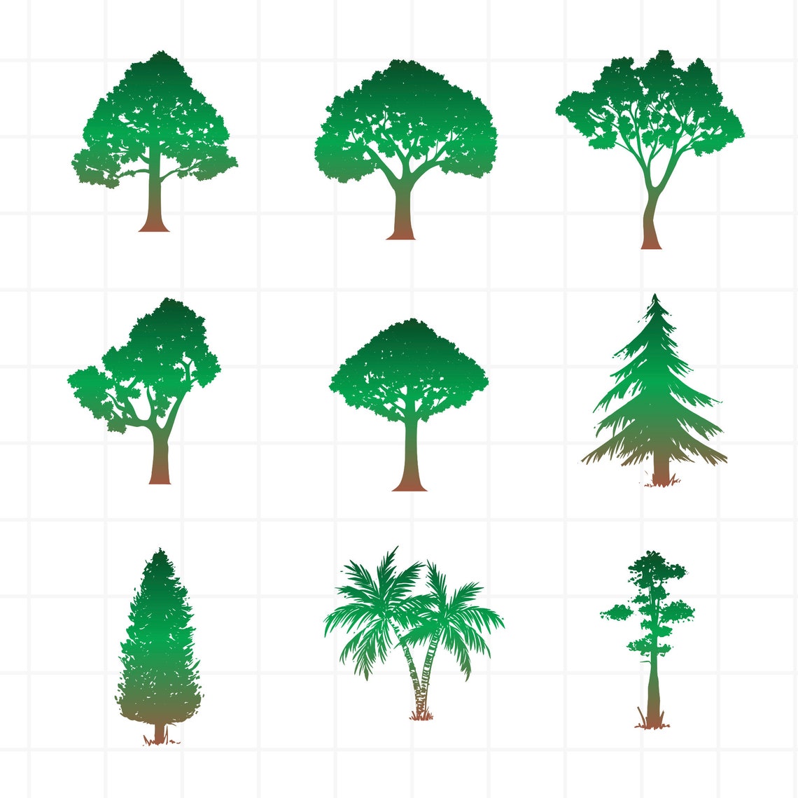 Tree Svg Bundle, Tree Clipart for Cricut, Tree Cut Files, Forest Tree ...