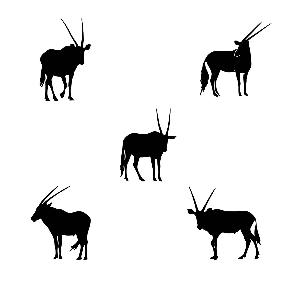 Oryx Svg Bundle, Oryx Clipart for Cricut, Animal Silhouette, Oryx ...