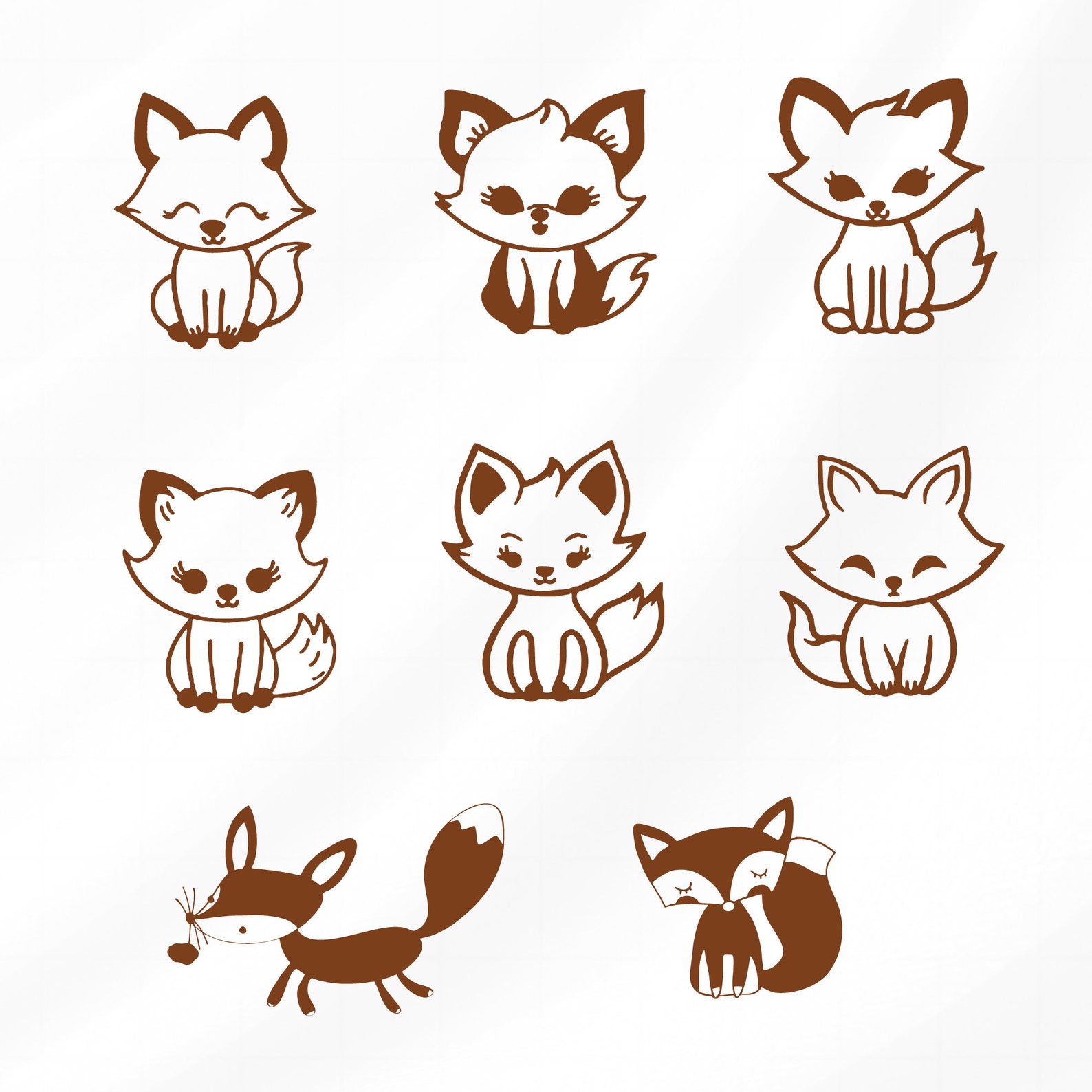 Little Fox Svg Bundle, Little Fox Clipart for Cricut, Forest Animal ...
