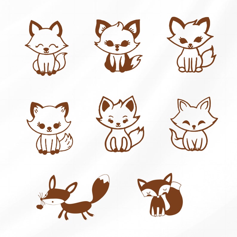 Little Fox Svg Bundle, Little Fox Clipart for Cricut, Forest Animal ...