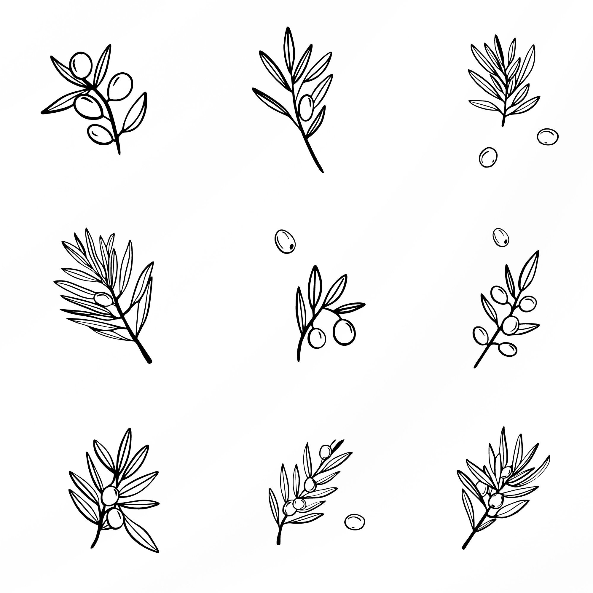 Olive Branch Svg Bundle, Olive Branch Clipart for Cricut, Olive Leaf ...