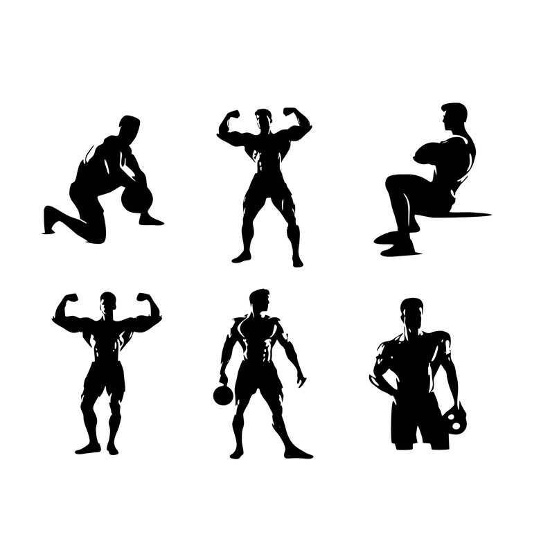 Bodybuilder Svg Bundle, Bodybuilder Clipart for Cricut, Exercise ...
