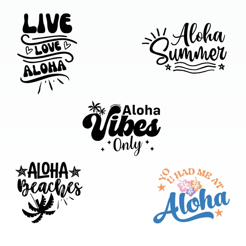 Aloha Svg Bundle, Aloha Clipart for Cricut, Aloha Beaches Silhouette ...