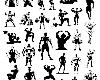 Bodybuilder Svg Bundle, Bodybuilder Clipart for Cricut, Exercise ...