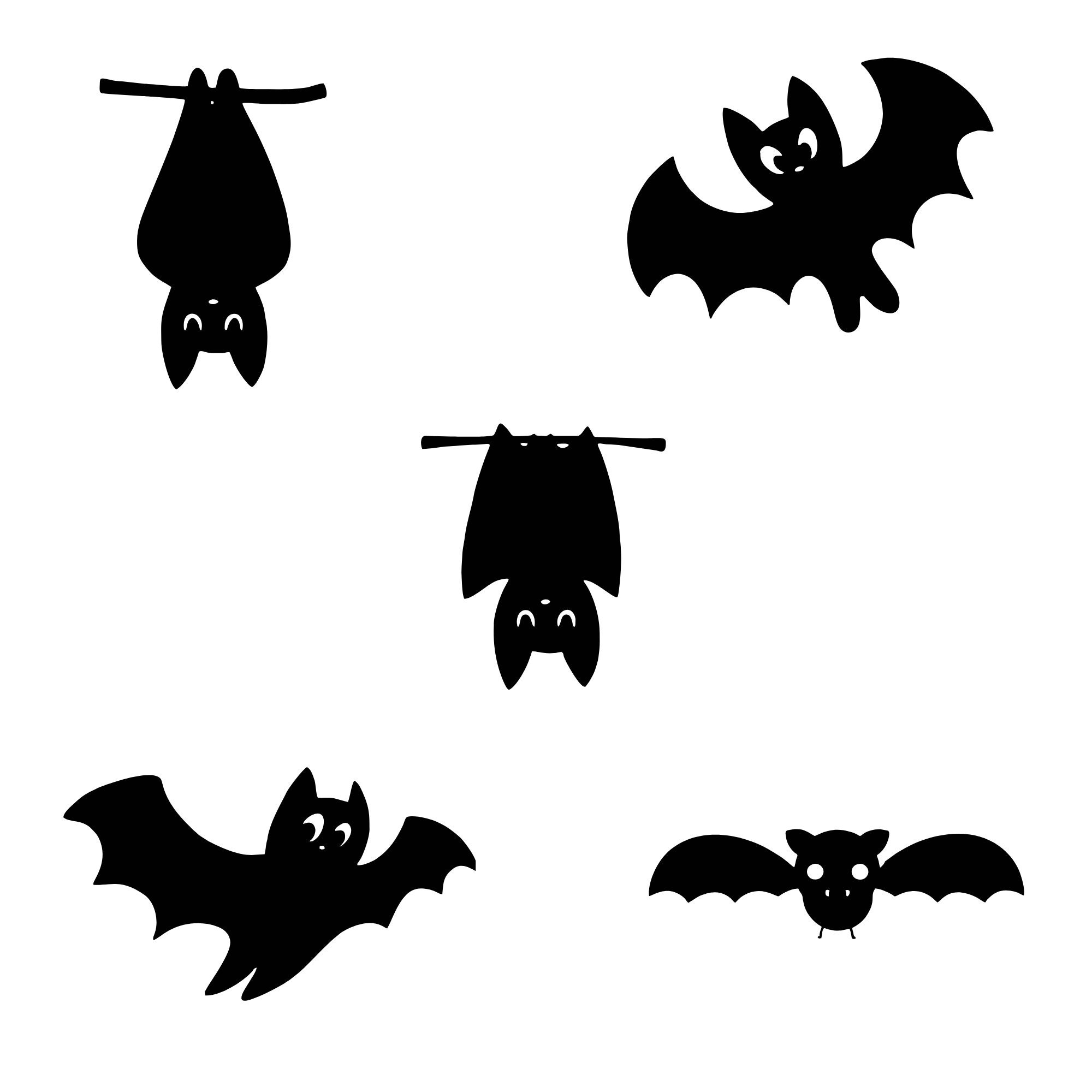 Bat Svg Bundle, Bat Clipart for Cricut, Halloween Bat Silhouette, Bat ...