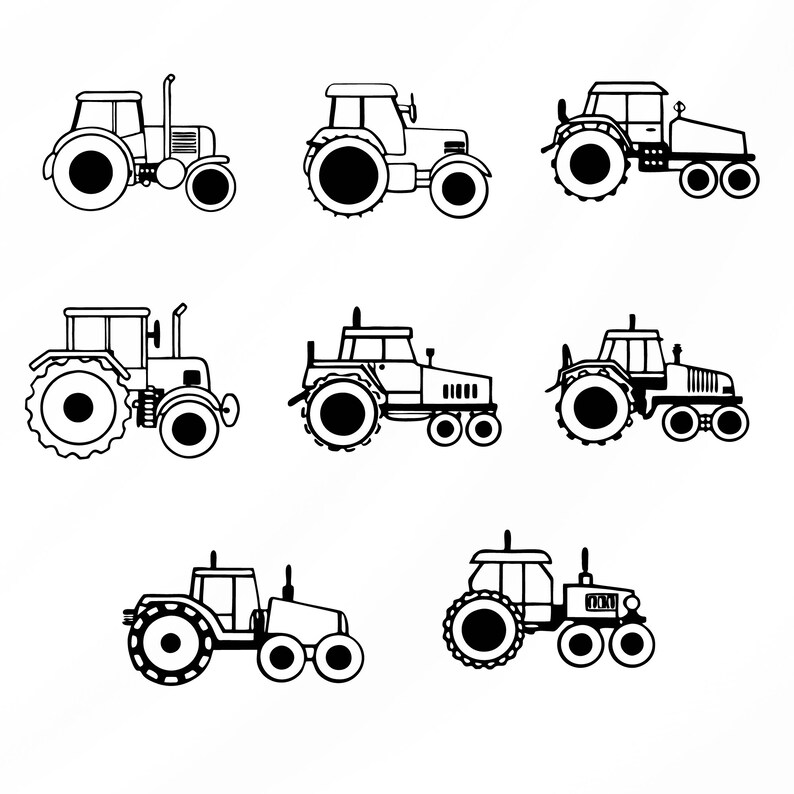 Tractor Svg Bundle, Tractor Clipart for Cricut, Farm Tractor Vector ...