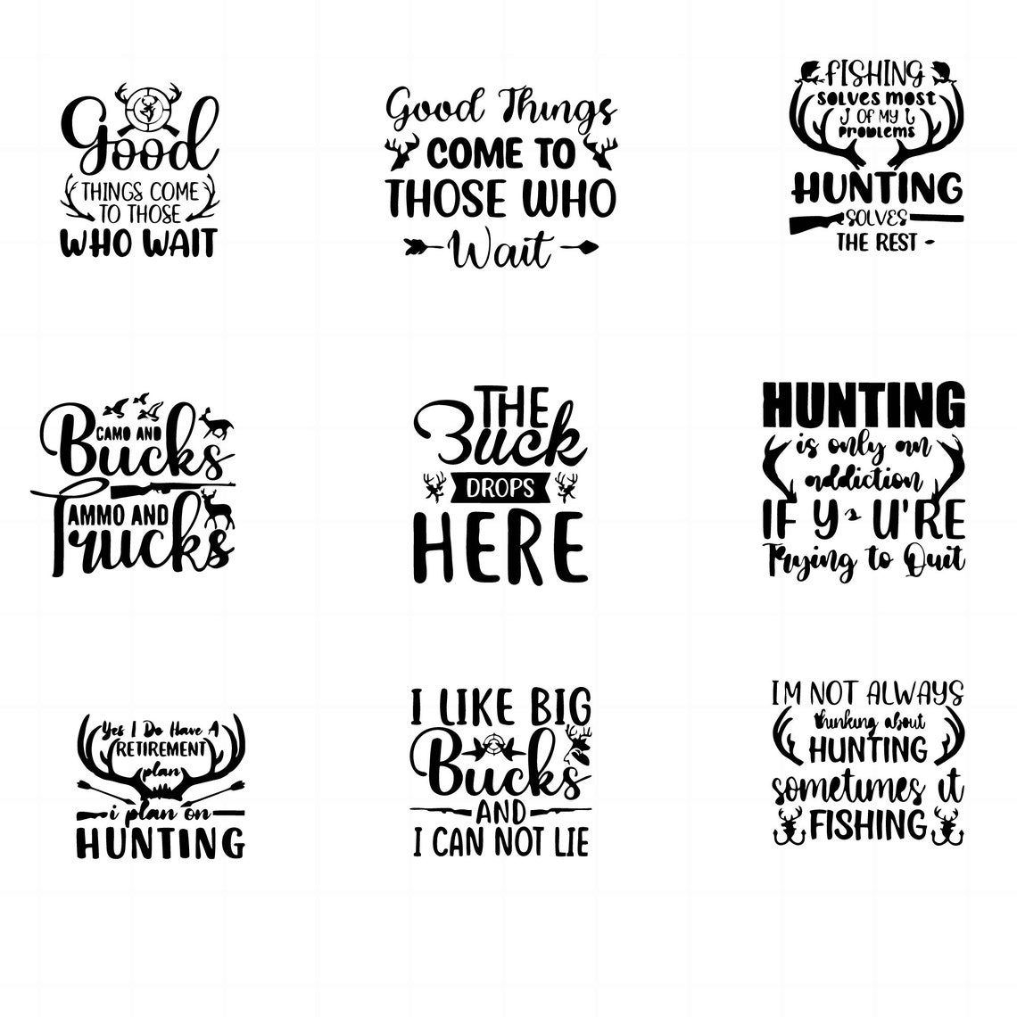 Hunting Svg Bundle, Hunter Clipart for Cricut, Hunting Silhouette, Deer ...
