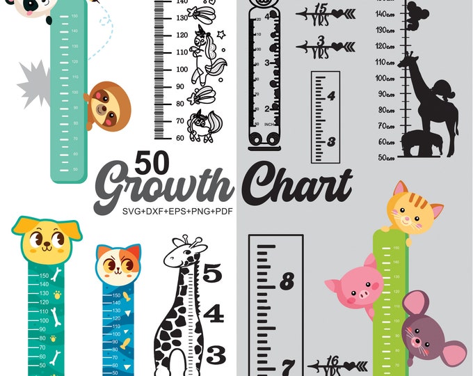 Growth Chart SVG, Growth Chart Ruler, Height Chart, Cricut Cutting File ...