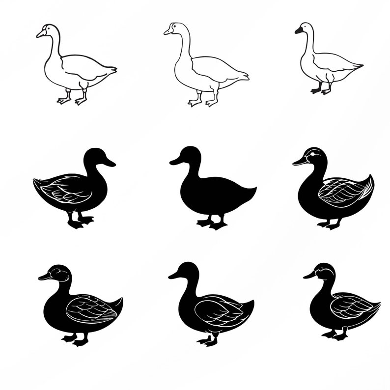 Goose Svg Bundle, Goose Clipart for Cricut, Goose Vector, Goose Decal ...