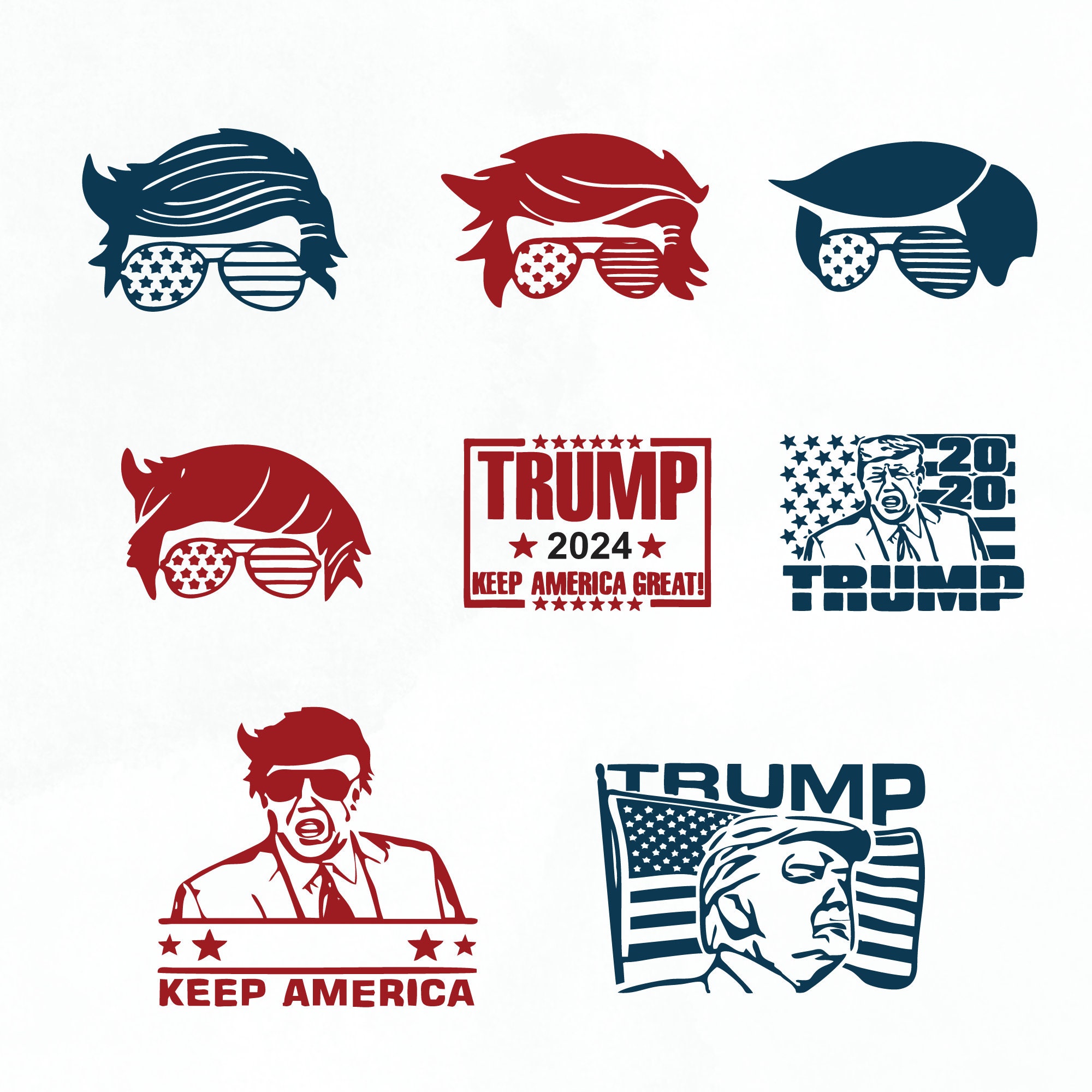 Donald Trump Svg Bundle, Trump Clipart for Cricut, Trump Svg, Trump ...