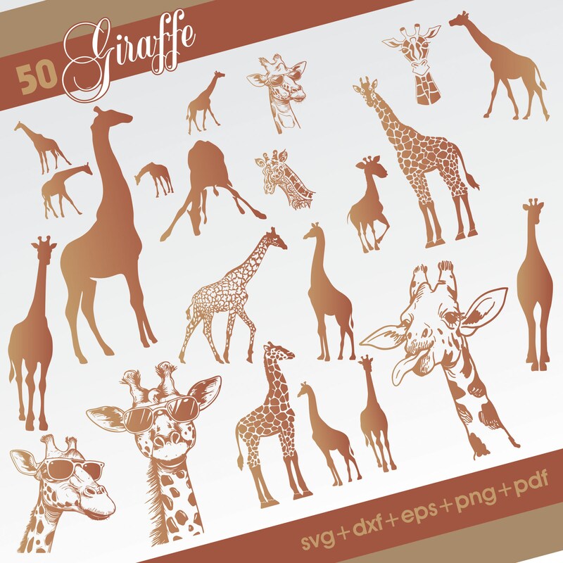 Giraffe Svg - Etsy