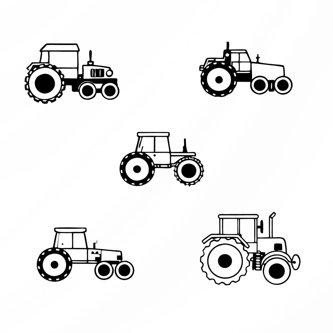 Tractor Svg Bundle, Tractor Clipart for Cricut, Farm Tractor Vector ...