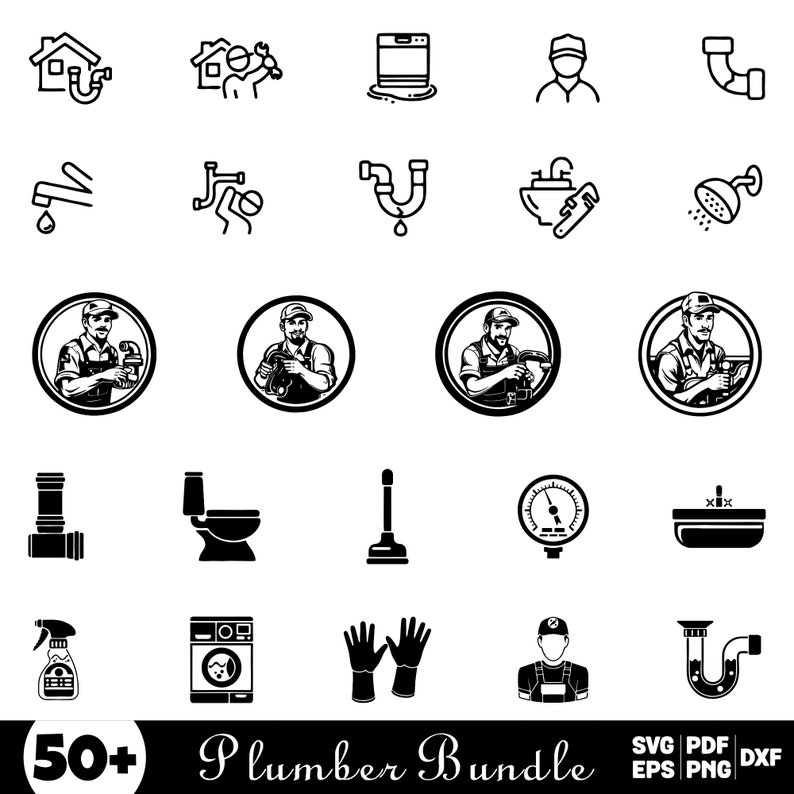 Plumber Svg Bundle, Plumber Tools Clipart for Cricut, Plumber Vector ...