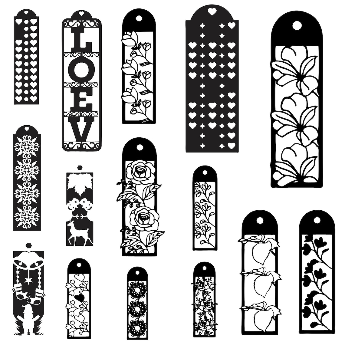 Bookmark Svg Bundle, Bookmark Clipart for Cricut, Bookmark Silhouette ...