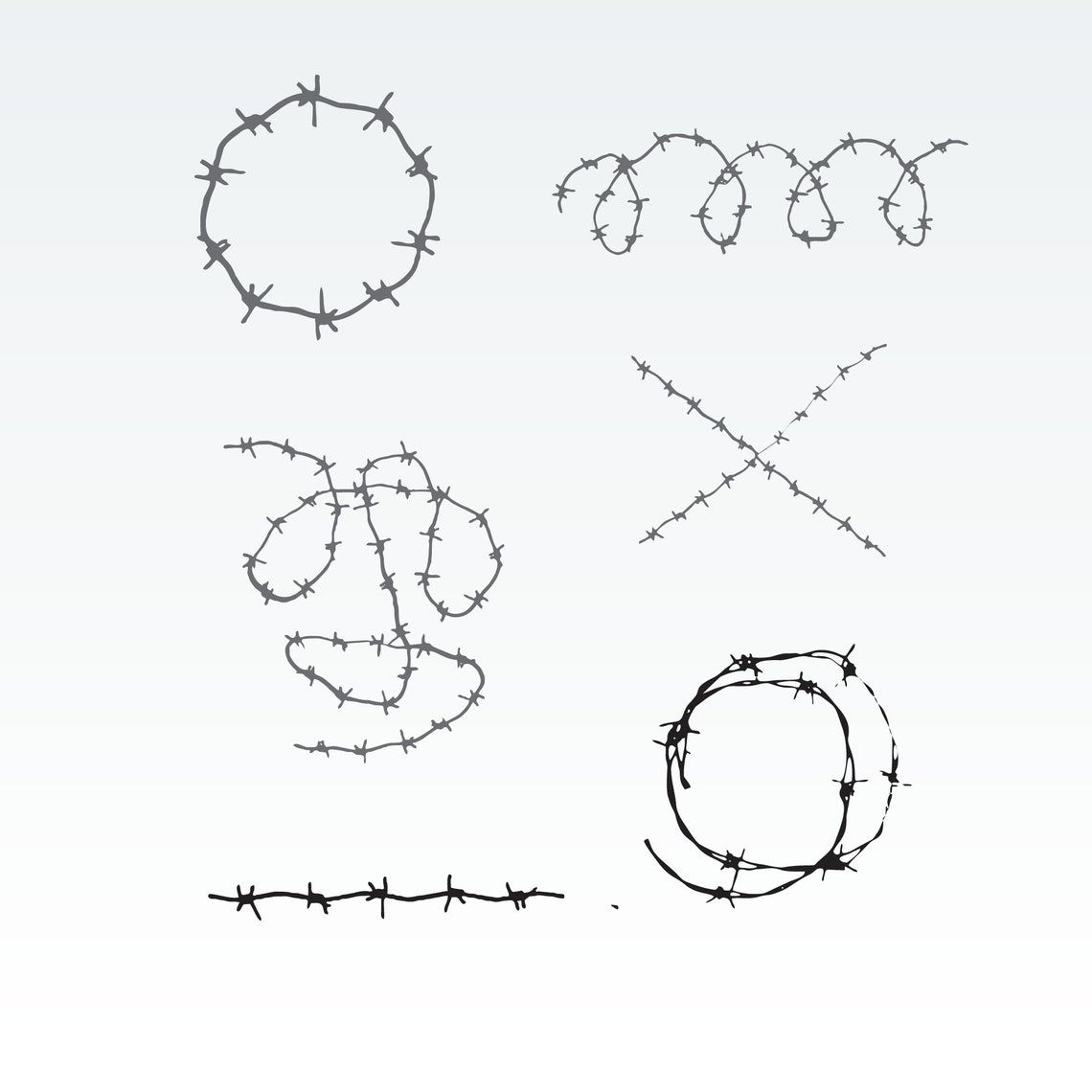 Barbed Wire Bundle, Barbed Wire Clipart for Cricut, Fence Silhouette ...